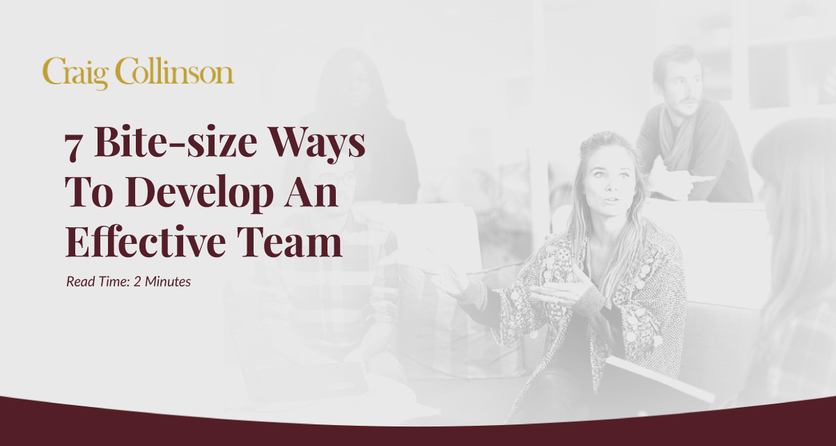 7 Bite-size Ways To Develop An Effective Team | Craig Collinson